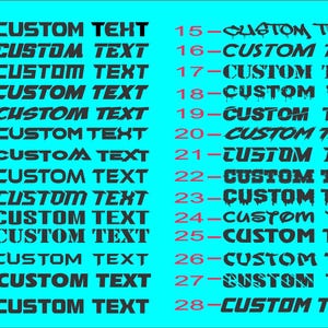 Custom Text Hood Decals (set of Two) Choose Font & Text Fits Jeep ...