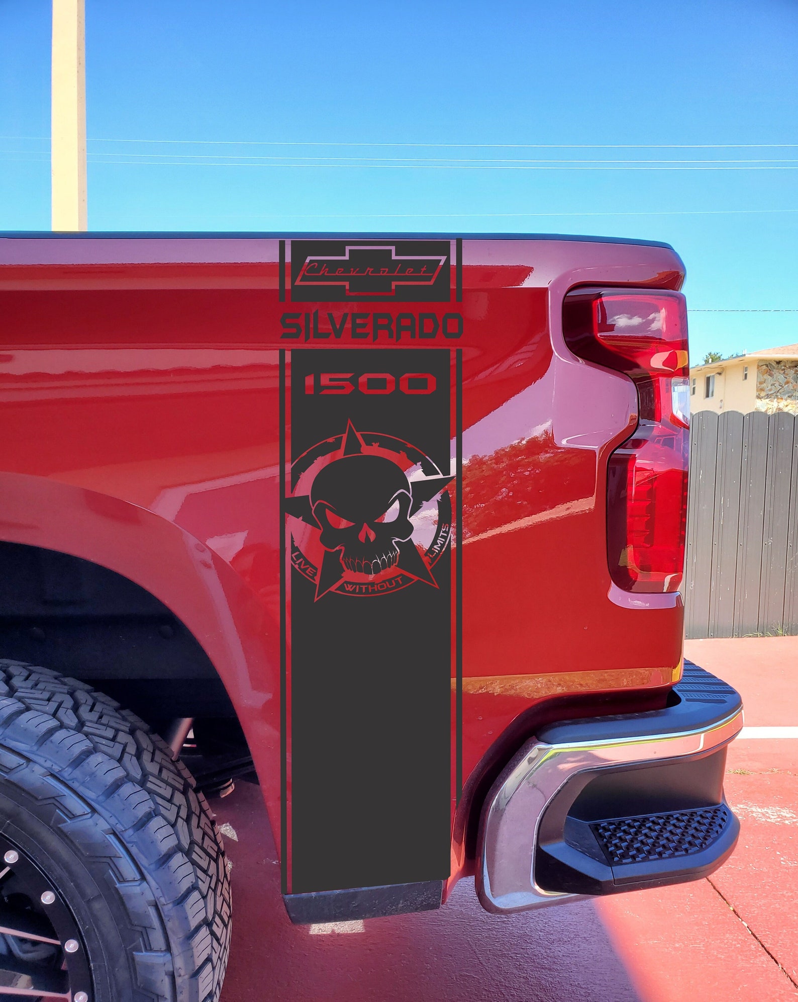 Chevy Silverado Bedside Stripes Decal (2 Pcs), Punisher Decal, Chevy ...