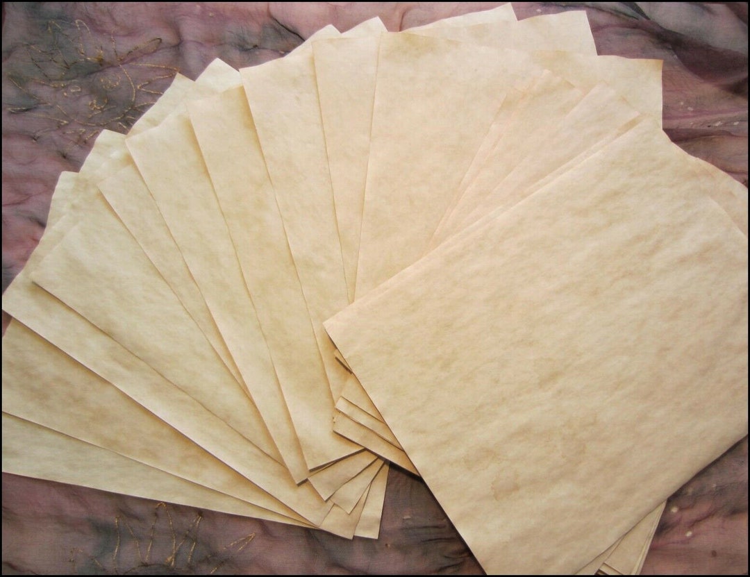 20 Sheets 'PARCHMENT' PAPER, Spells Halloween Decor Pirates Grunge Junk ...