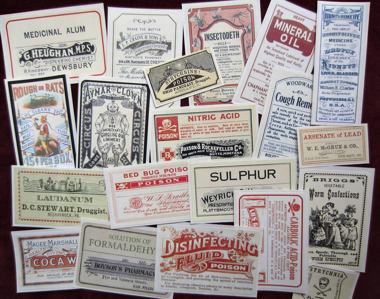 SET of 20 Poison STICKERS Vintage-look Victorian Apothecary - Etsy