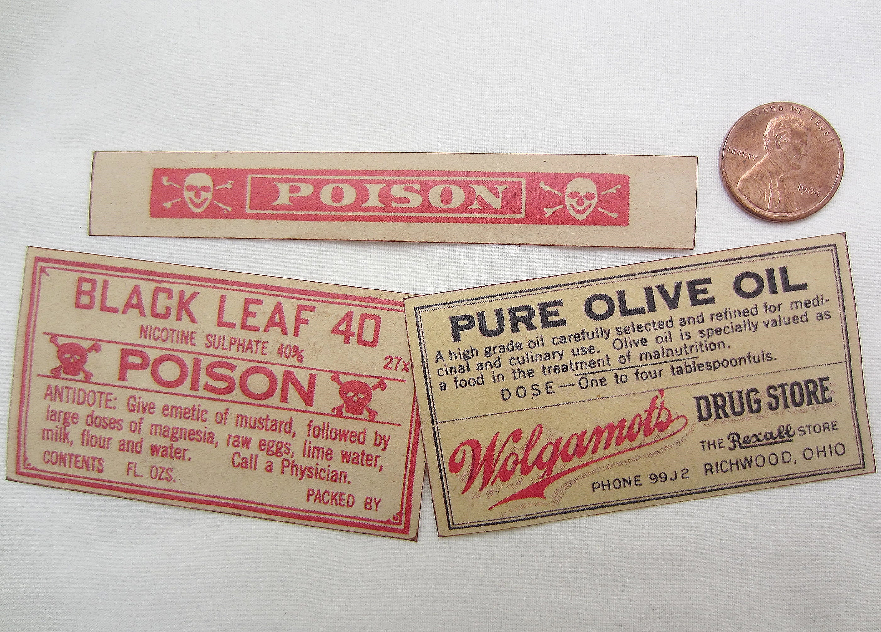 Set of 13 POISON Victorian Vintage-look APOTHECARY LABELS Halloween ...