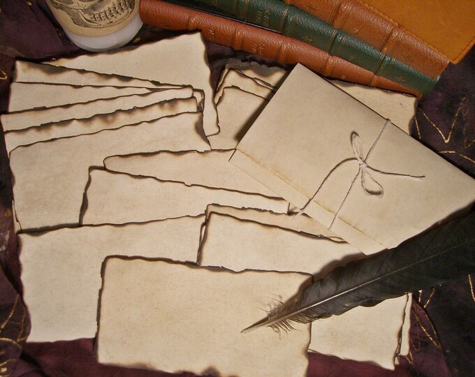 20 Little PARCHMENT Papers Burned Edges for Spells Message in a Bottle ...