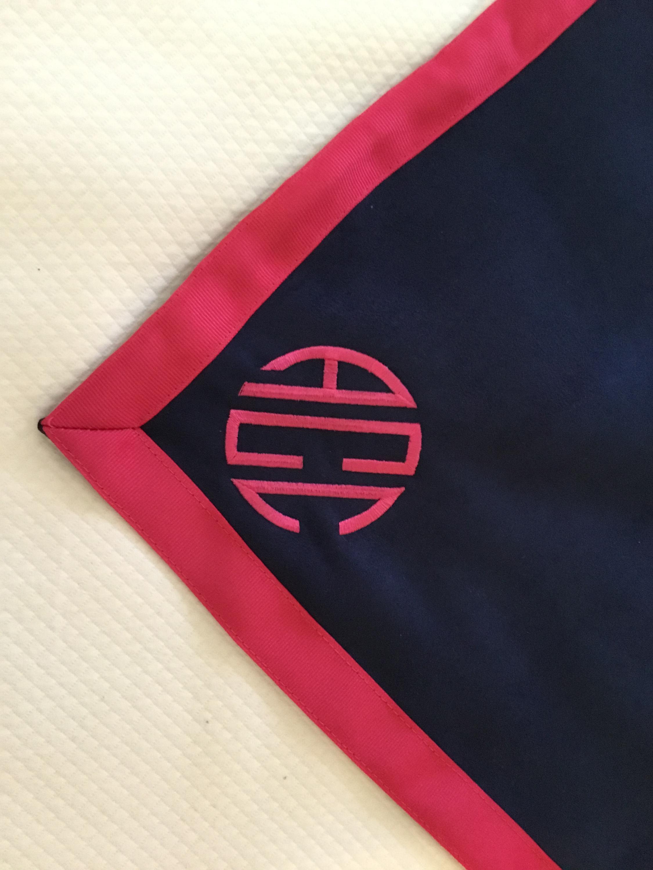 48" Navy Monogrammed Card, Bridge, Canasta Table Cover - Etsy