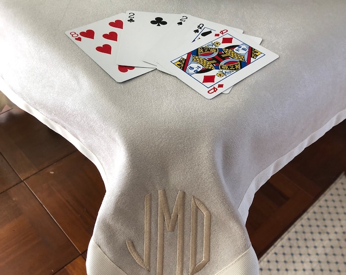 White on White Embroidered Tablecloth, Vintage Card Table Cloth With ...