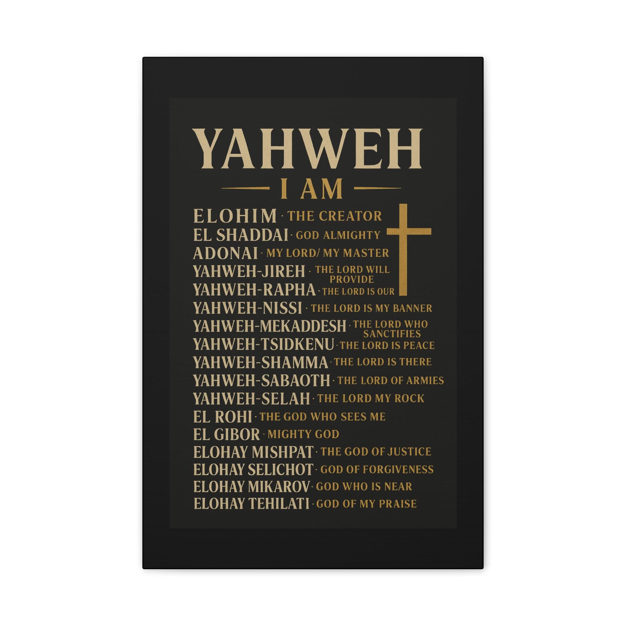 Names of God Typography Print: Yahweh Scripture Canvas Art - Etsy