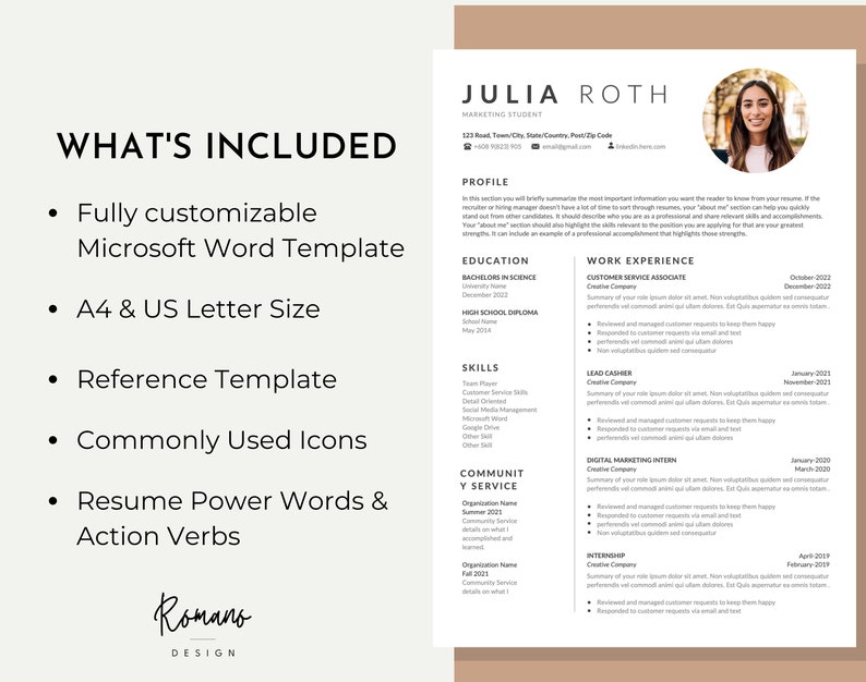 Student Resume Template, Entry Level Resume Template Pages, Resume ...