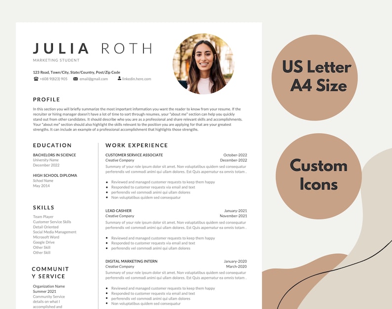Student Resume Template, Entry Level Resume Template Pages, Resume ...