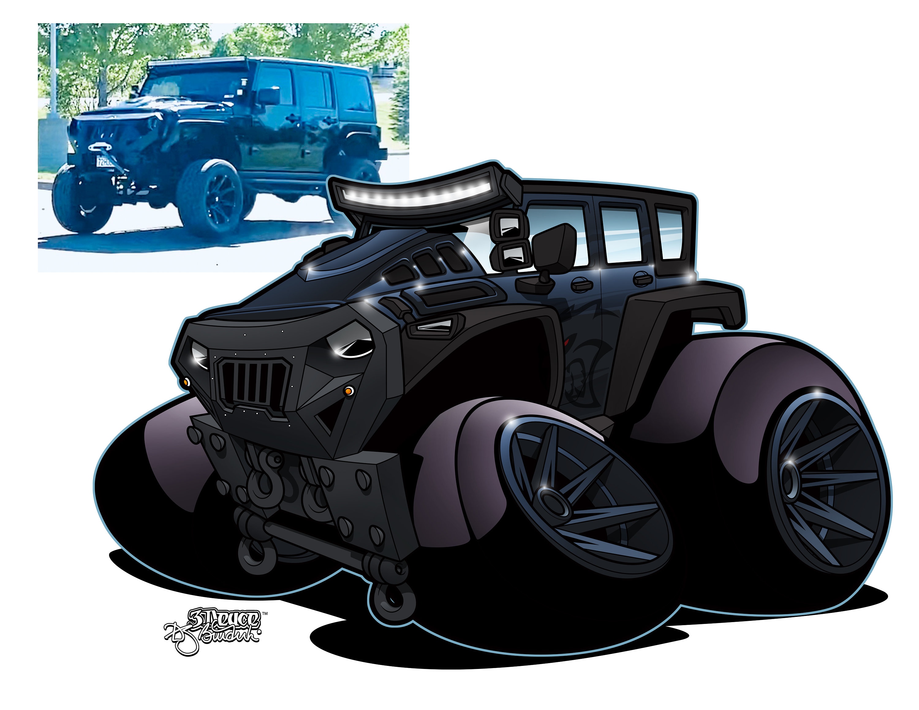Custom Cartoon Car Toon-up Drawing. 100% Original and the Perfect Gift ...