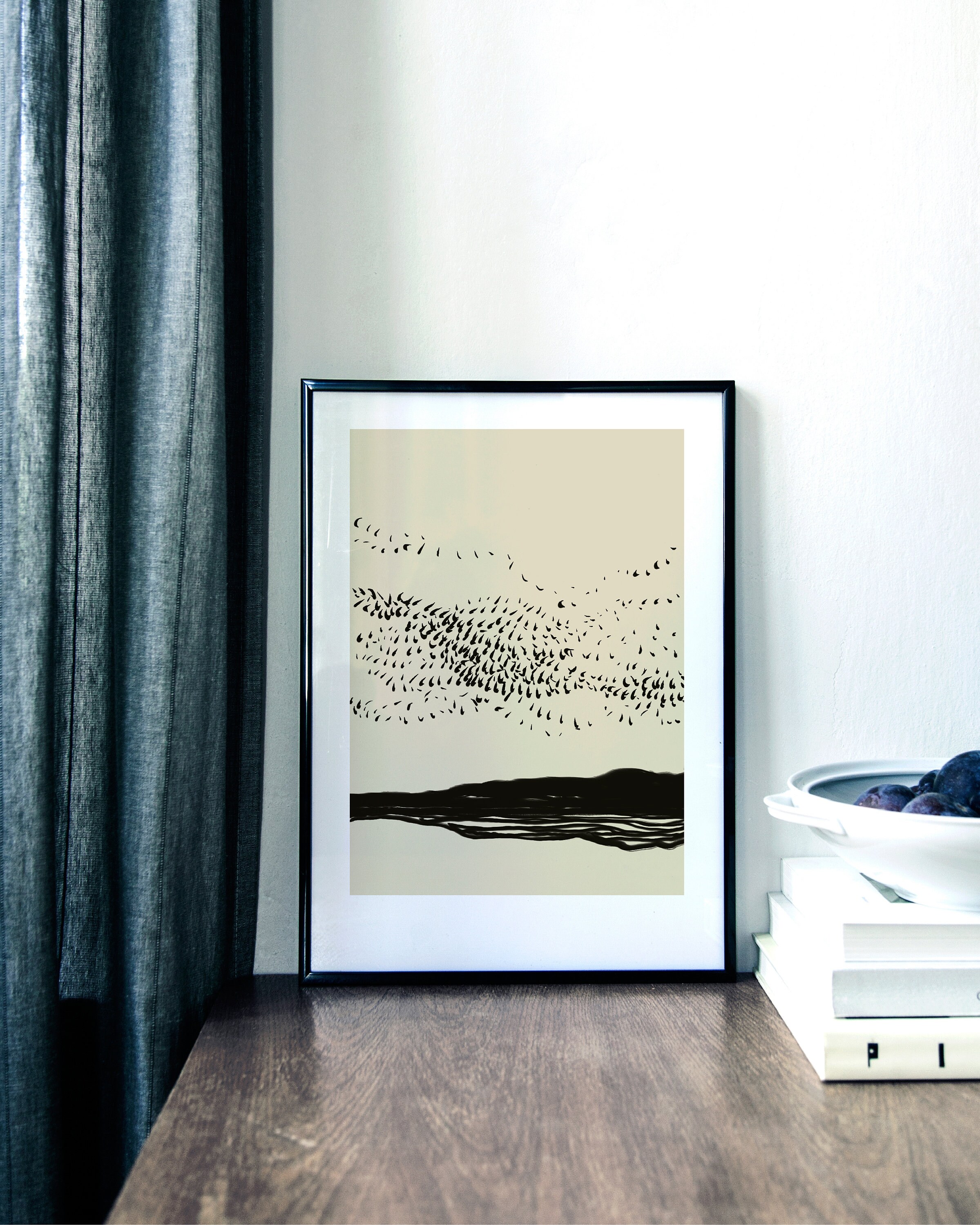 Murmurs Modern Abstract Print Printable Wall Art Beige Black - Etsy