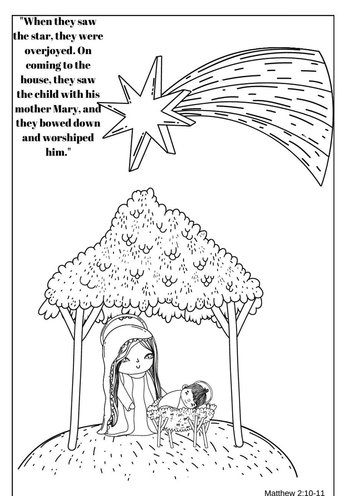 Printable Christmas Bible Verse Coloring Pages | Festive Faith-based ...