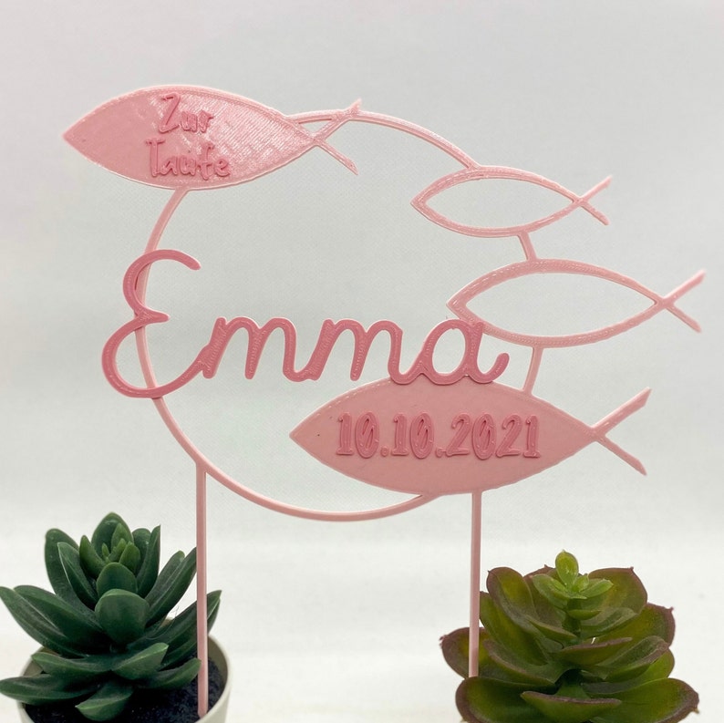 Cake Topper Taufe Fisch Gastgeschenk Kommunion Konfirmation - Etsy.de
