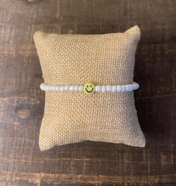 Smiley Face Stretchy Bracelet Add-on Bracelet Yellow Smiley | Etsy