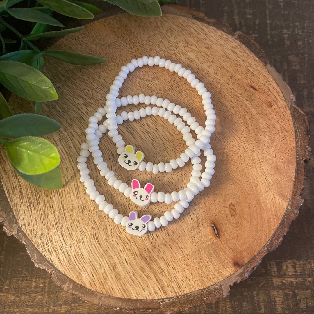 Easter Bunny Bracelets, Easter Basket Stuffer, Bunny Charm Bracelets ...