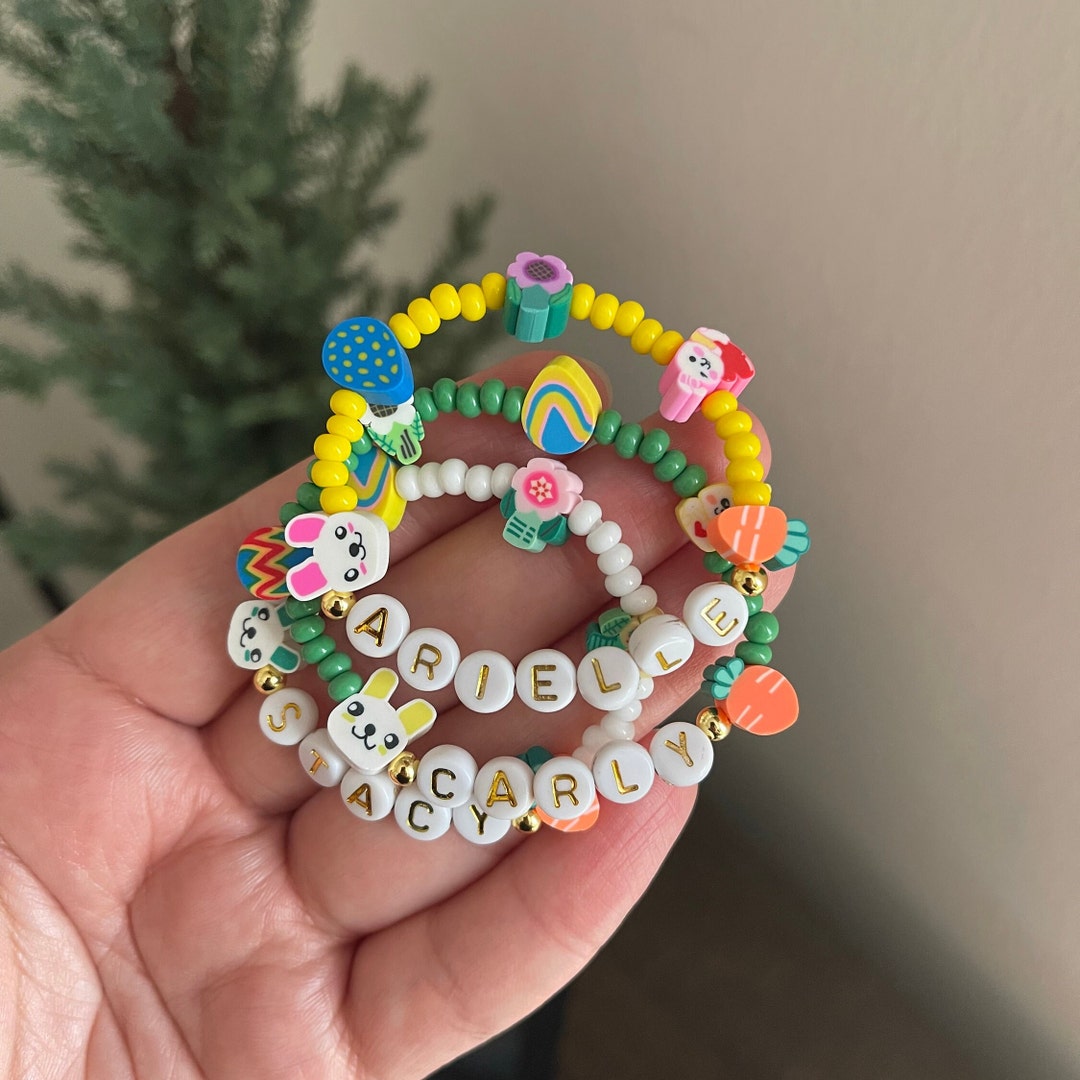 Kids Easter Bracelet, Easter Basket Stuffer, Bunny Bracelet ...