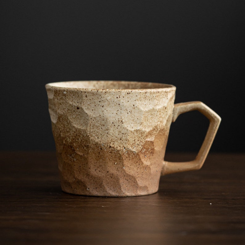 Vintage Rough Pottery Mug Kiln Art Simple Ceramic Coffee Mug Japanese ...