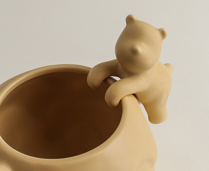 Bear and Ice Cream Ball Mug Set With Saucer | Cute Bear Ceramic Mug ...