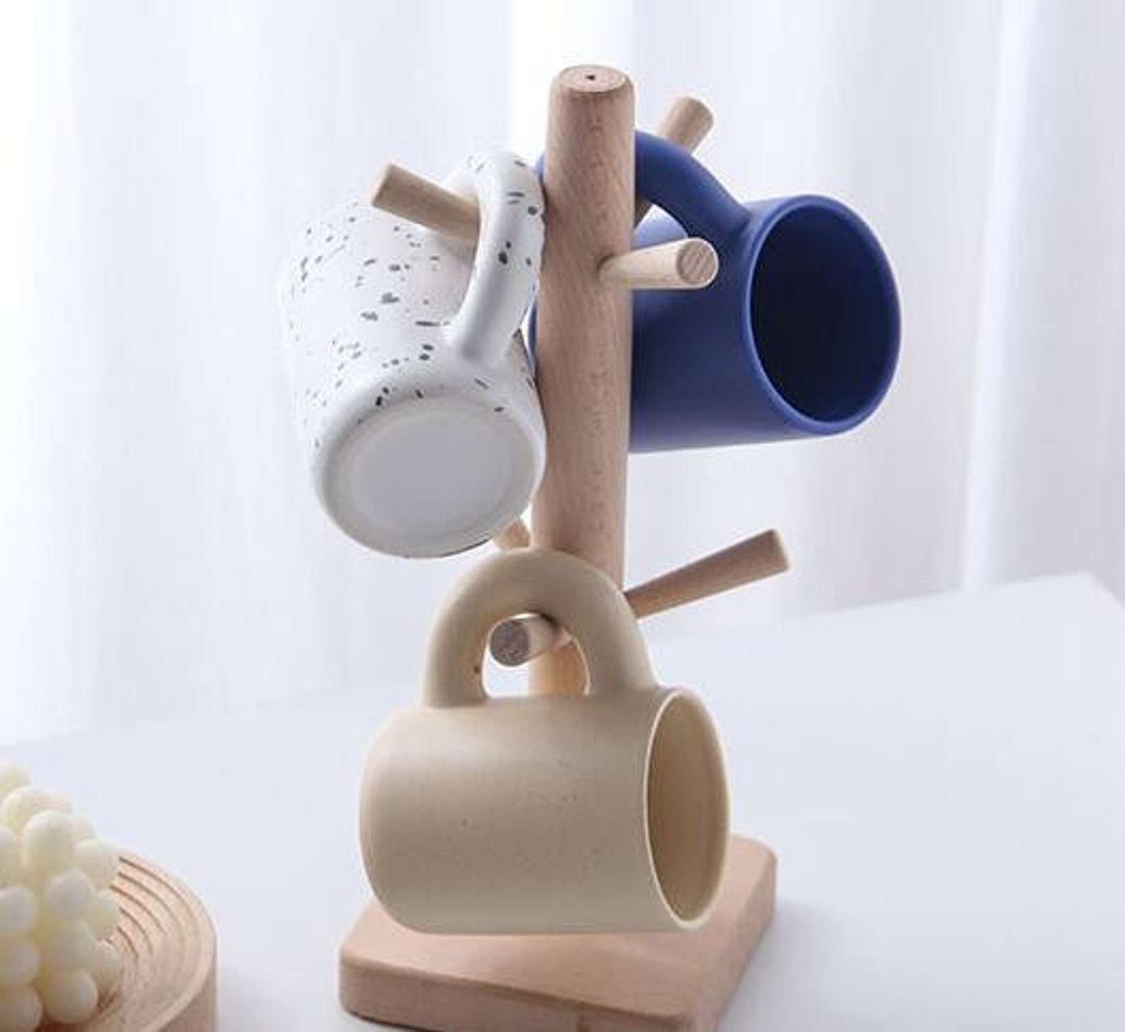 Minimalist Style Cream Chubby Handle Mug, Lovely and Creative Ceramic ...