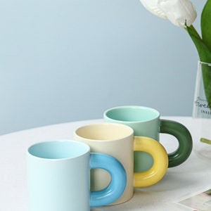 Cute Heavy Handle Fat Cup Nordic Ceramic Mug - Etsy