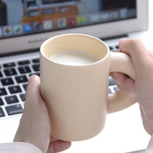 Minimalist Style Cream Chubby Handle Mug, Lovely and Creative Ceramic ...