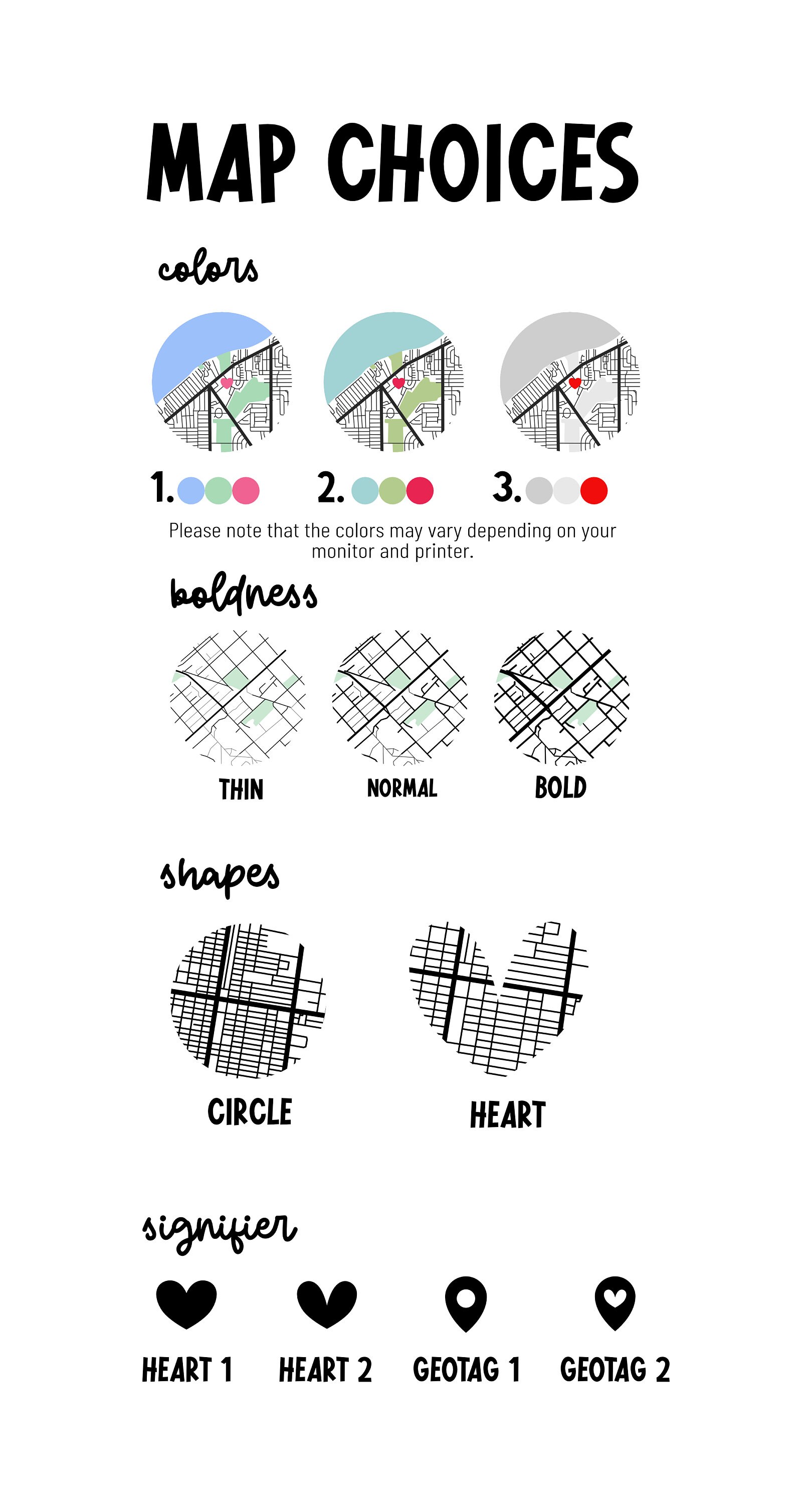 3 Custom Handdrawn Maps, Personalized Maps, Digital Print Poster, Where ...