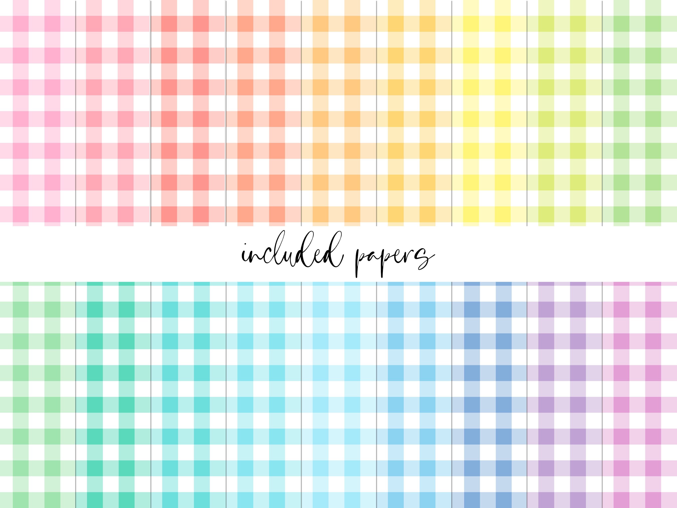 Simple Plaid Rainbow | Digital Papers | Patterned Paper - Etsy