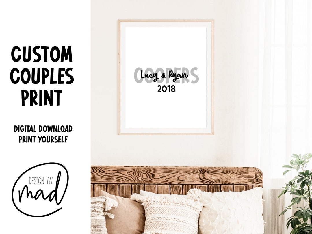 Custom Couple Name Print, Couple Name Sign, Personalized Name Poster ...