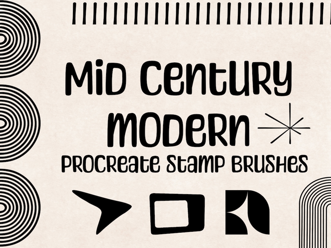 Mid Century Modern - A Procreate Stamp Set - Etsy