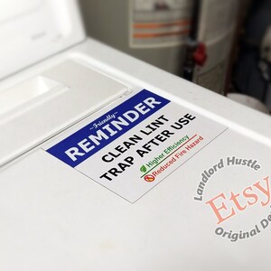 Dryer Sticker - Clean Lint Trap After Use Friendly Reminder - Etsy