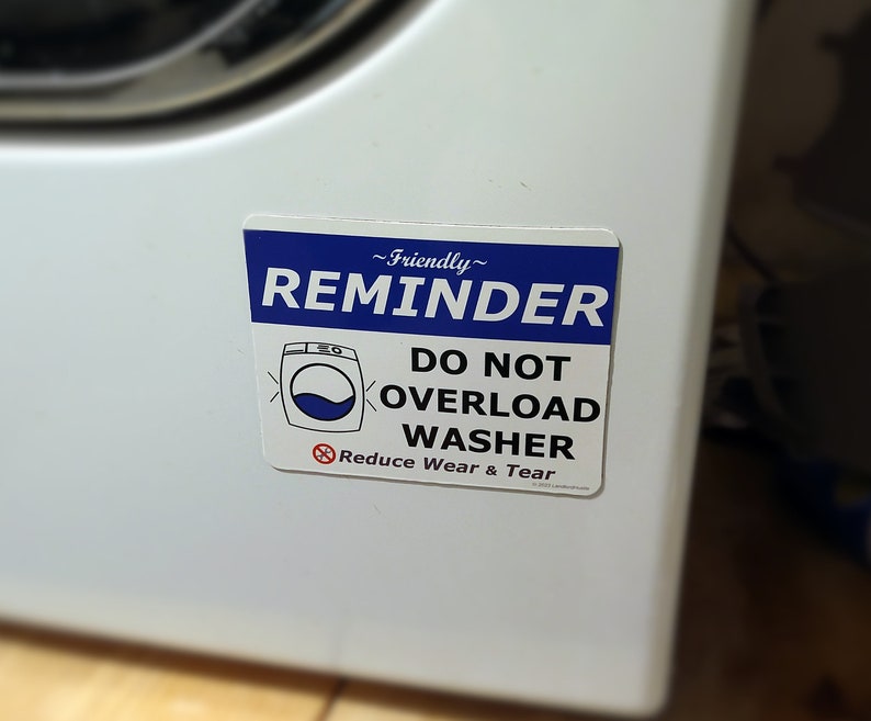 Washing Machine Magnet Do Not Overload Washer Friendly - Etsy Canada
