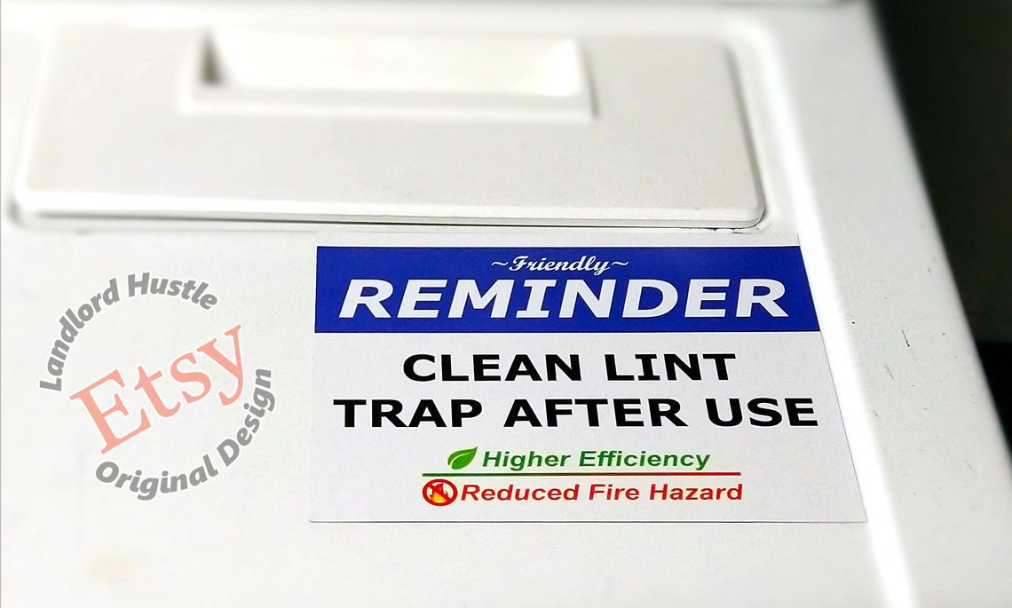 Dryer Sticker - Clean Lint Trap After Use Friendly Reminder - Etsy