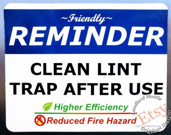 Laundry Magnet Combo Pack - Clean Lint Trap and Do Not Overload Washer ...