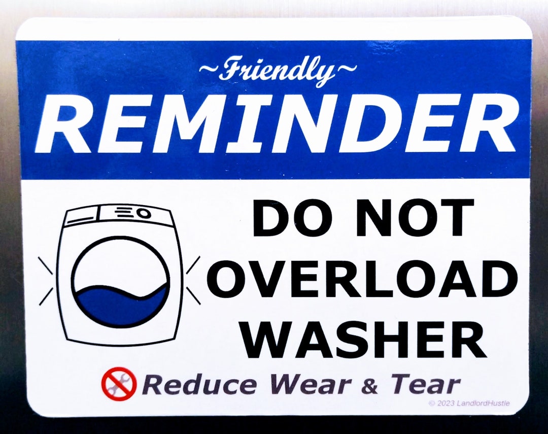 Washing Machine Magnet Do Not Overload Washer Friendly - Etsy Canada