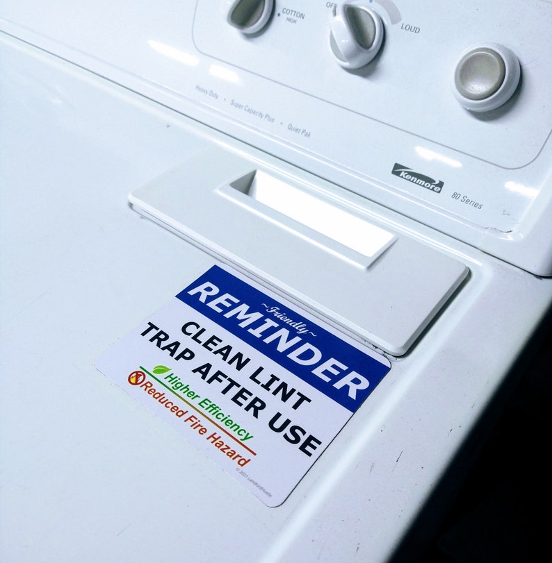 Dryer Magnet Clean Lint Trap After Use Friendly Reminder Sign - Etsy