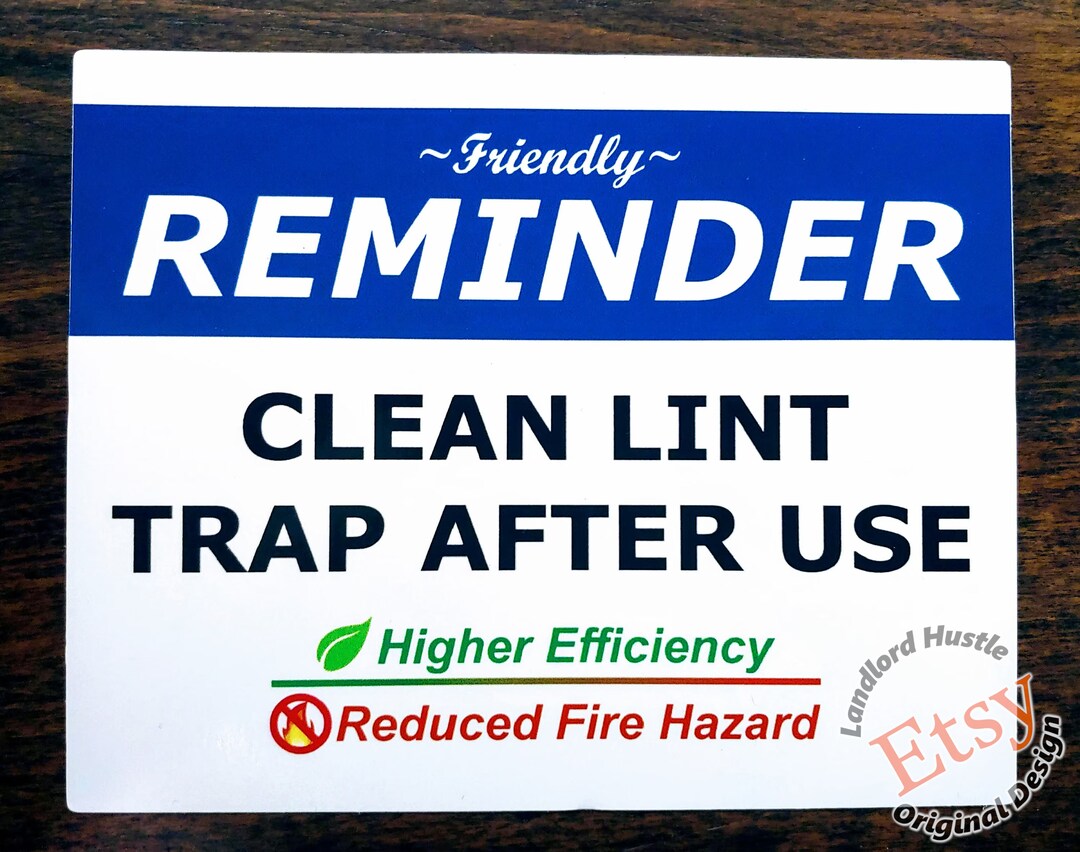Dryer Sticker - Clean Lint Trap After Use Friendly Reminder - Etsy