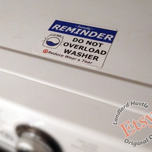 Washing Machine Magnet - Do Not Overload Washer Friendly Reminder Sign ...