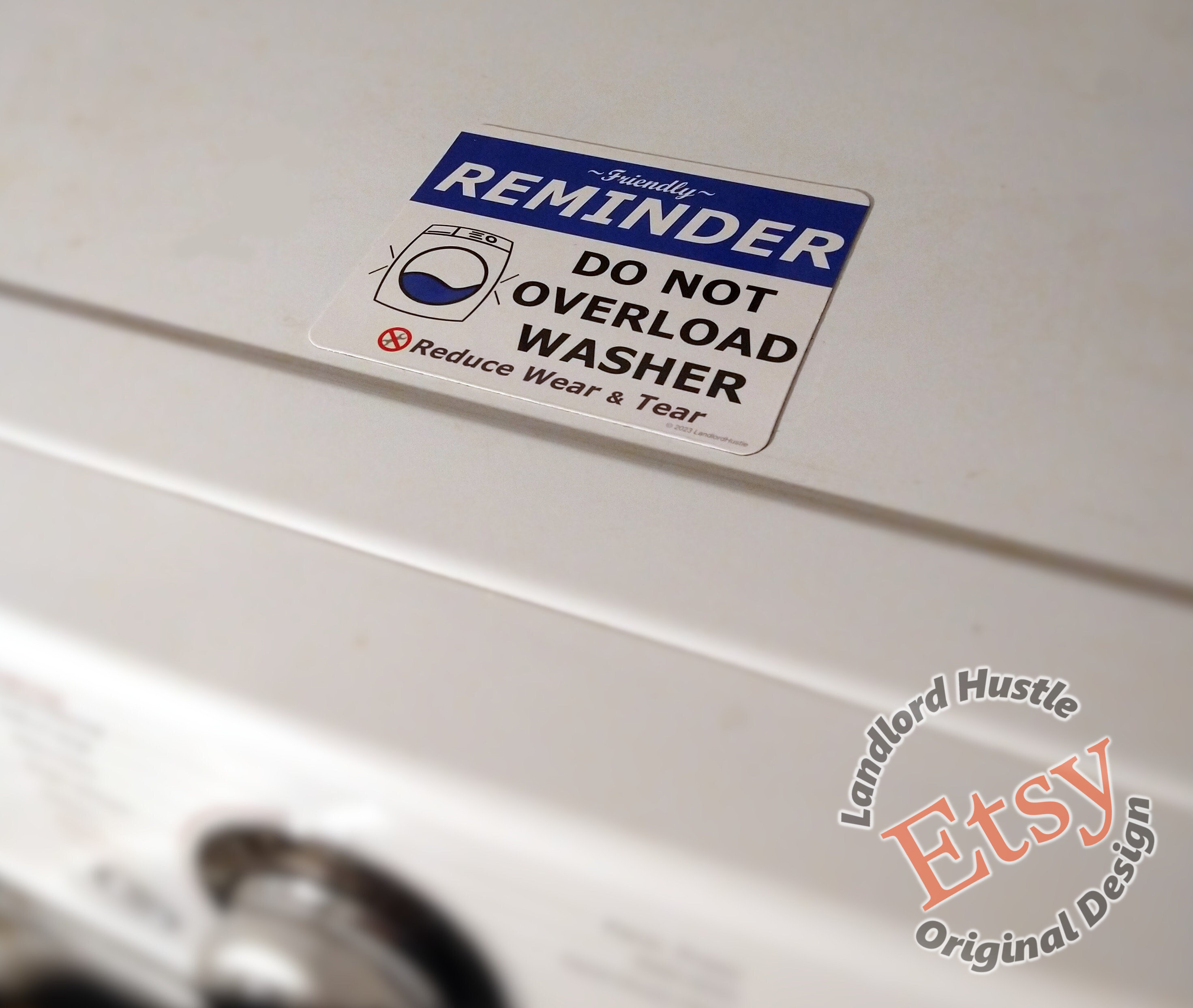 Washing Machine Magnet - Do Not Overload Washer Friendly Reminder Sign ...