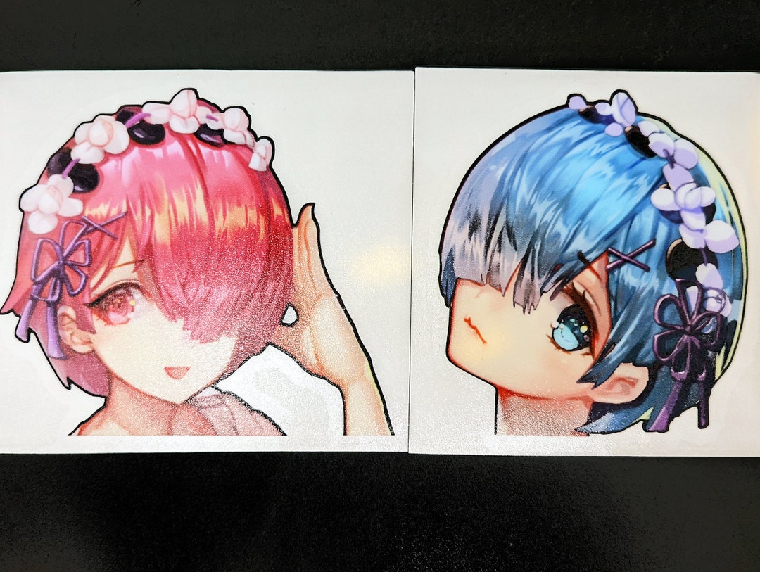 Handmade Original Anime Manga Art Sticker - Re:zero Car Slap Rem Car ...