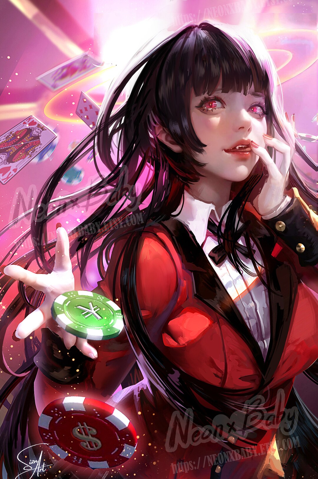 Yumeko Kakegurui Original Fanart Print 11x17 Etsy