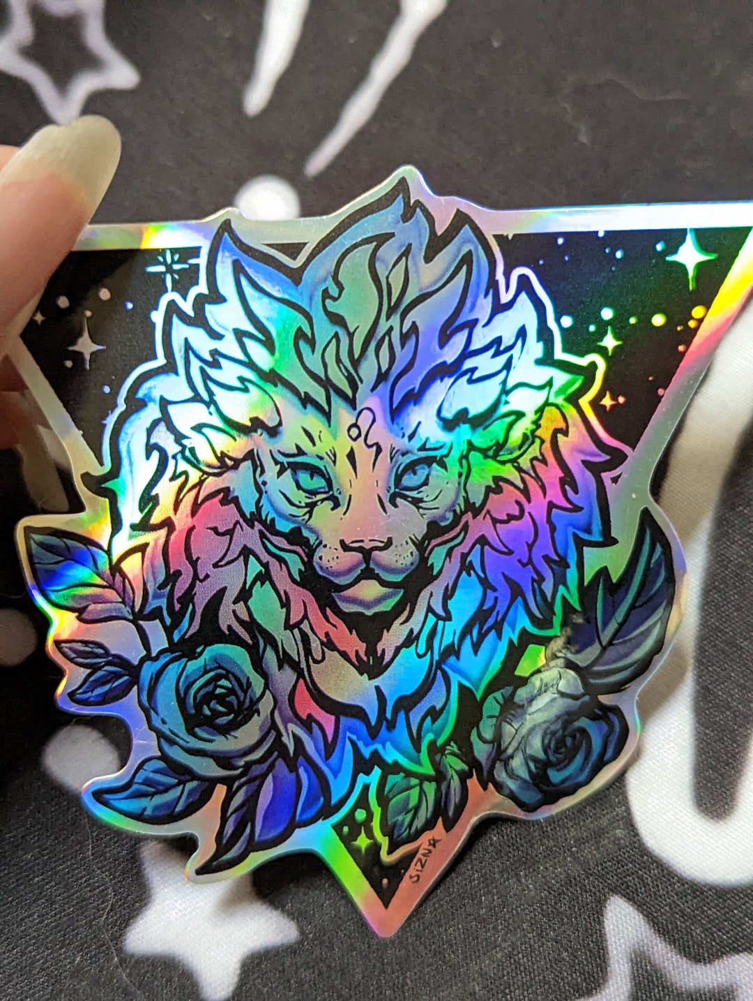 Holographic UV Laminated Gothic Horoscope Zodiac Series Leo Sticker - Etsy