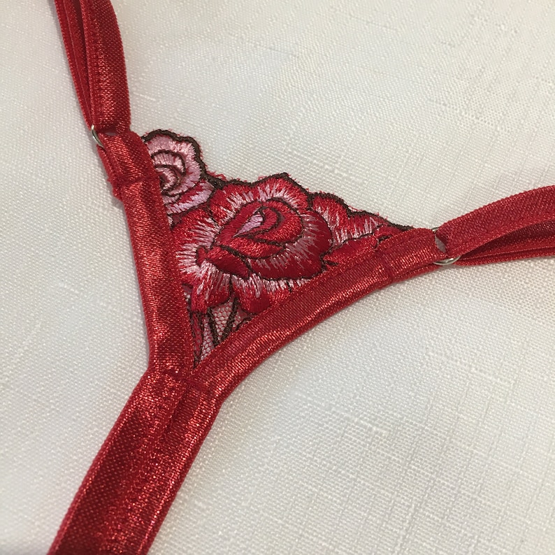 String en dentelle rouge sans entrejambe - Etsy France