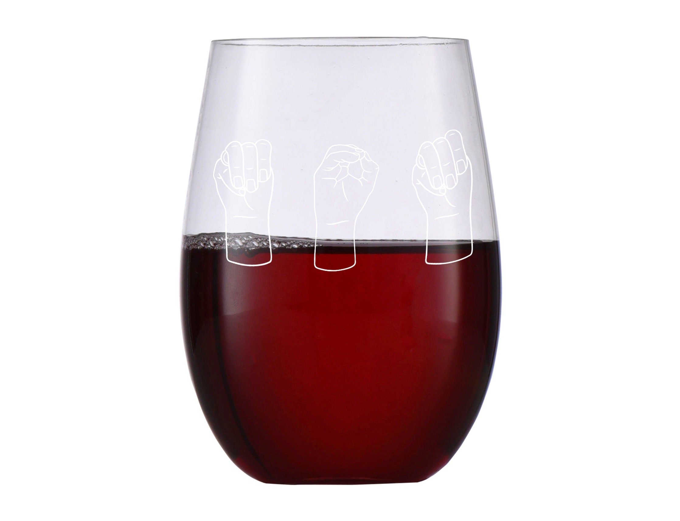 Mom American Sign Language Etched Wine Glass ASL mom Gift ASL Mom Wine ...