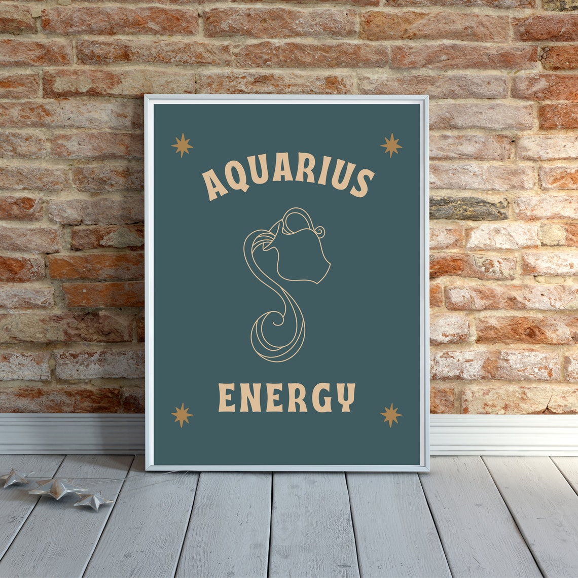 BUNDLE Aquarius Zodiac Boho Wall Decor Print Minimalist Wall Art 4 ...