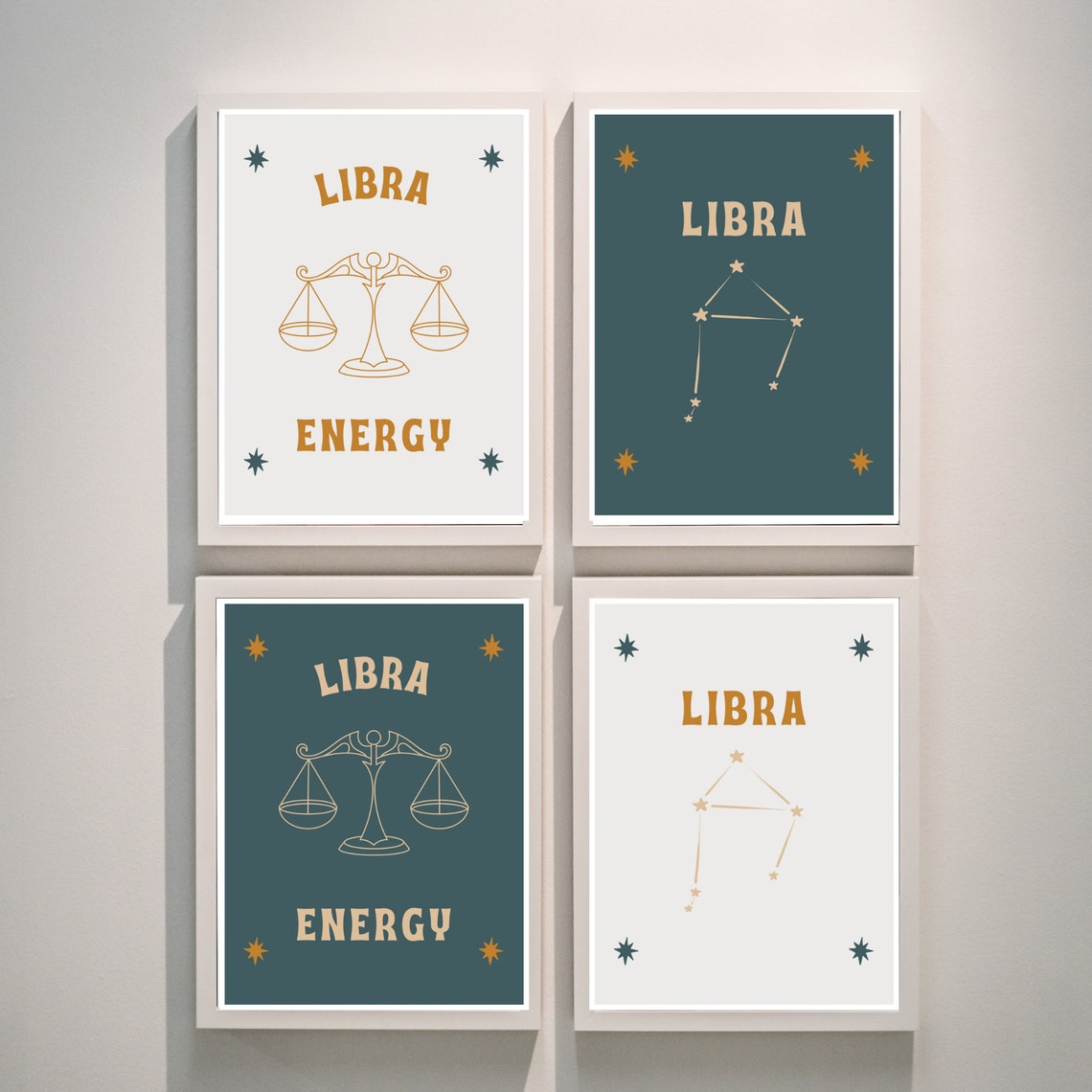 BUNDLE / Libra Zodiac Boho Wall Decor Print Minimalist Wall - Etsy España