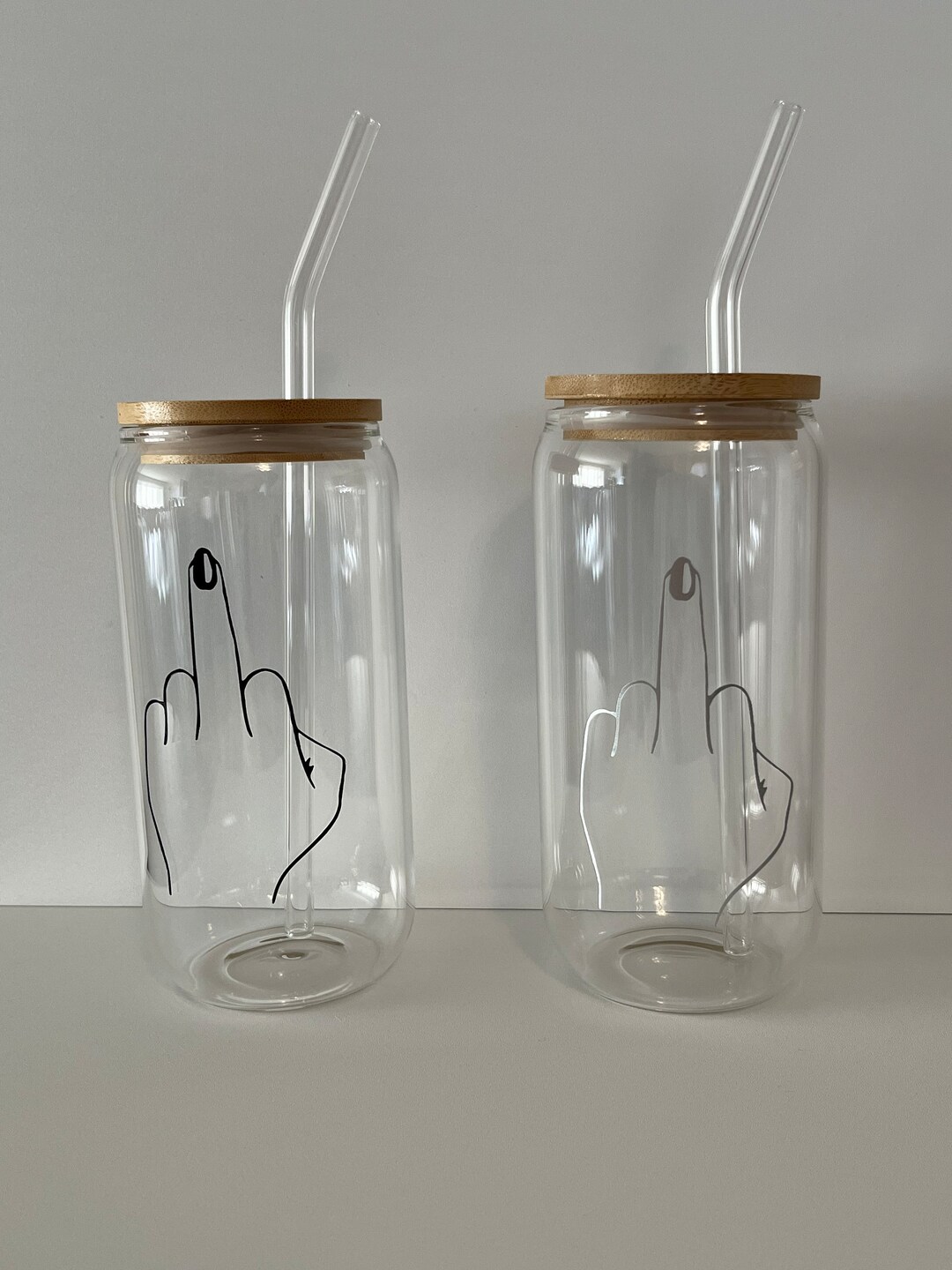 Middle Finger Glass Beer Can - Etsy