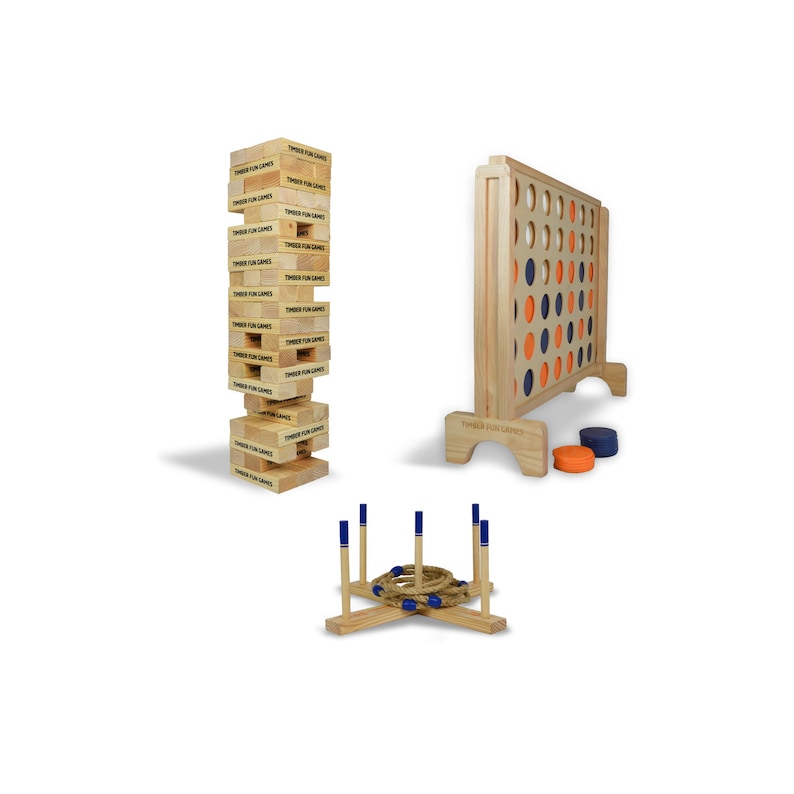 Giant Jenga | Giant Connect 4 | Giant Quoits Ring Toss | GAME PACKAGE ...
