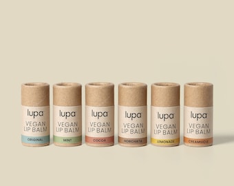 Vegan Lip Balm Gift Set 6-pack Organic Ingredients, Plastic-free ...