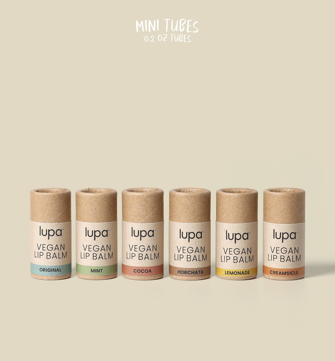Vegan Lip Balm mini Organic Ingredients, Plastic-free, Biodegradable ...