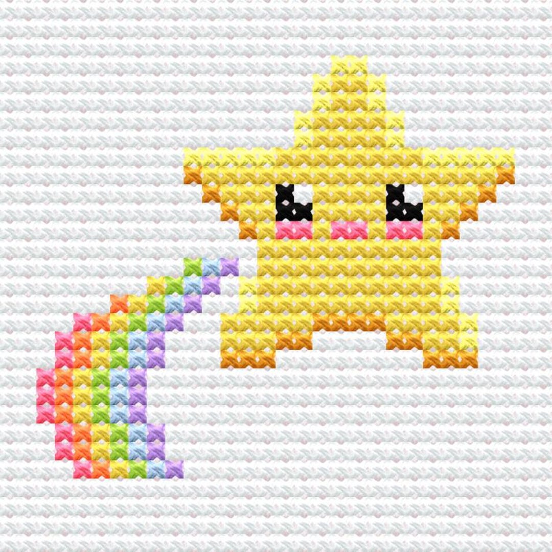 Kawaii Shooting Star Cross Stitch Pattern – Beginner Friendly (PDF ...