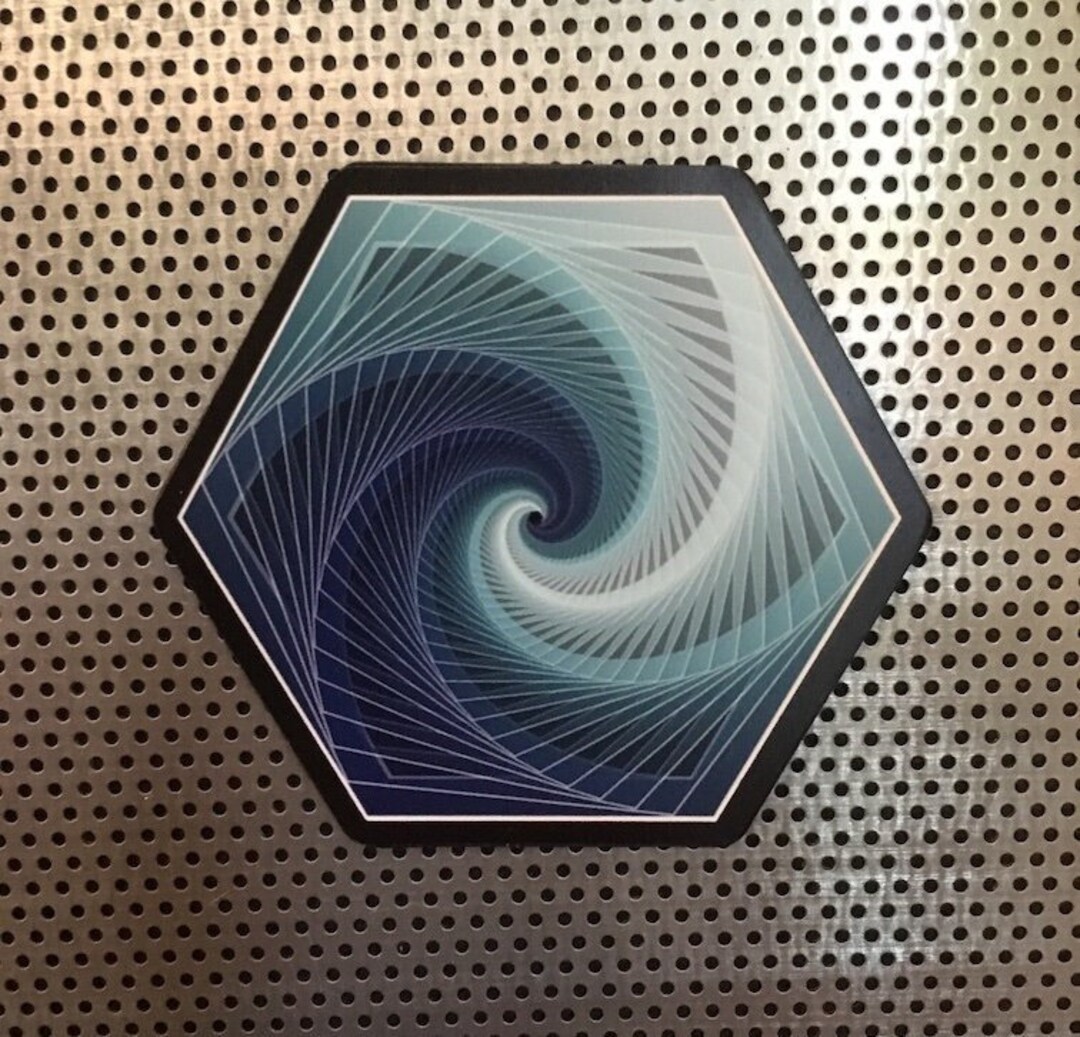 Hexagon Blue Wave Skinny Magnet 3 Inch - Etsy