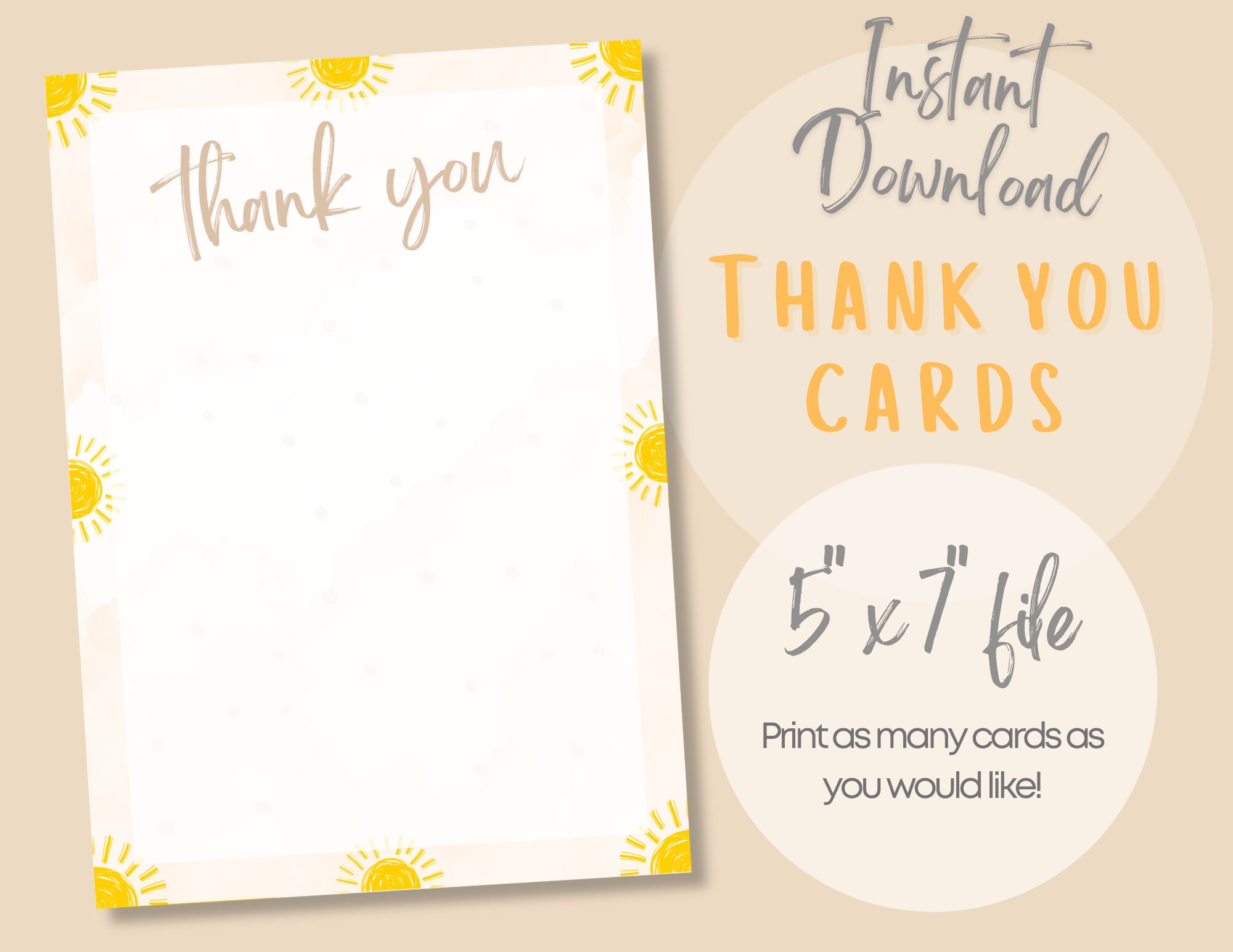 Sunshine Thank You Card, Birthday Party Thank You Card, Our Little ...